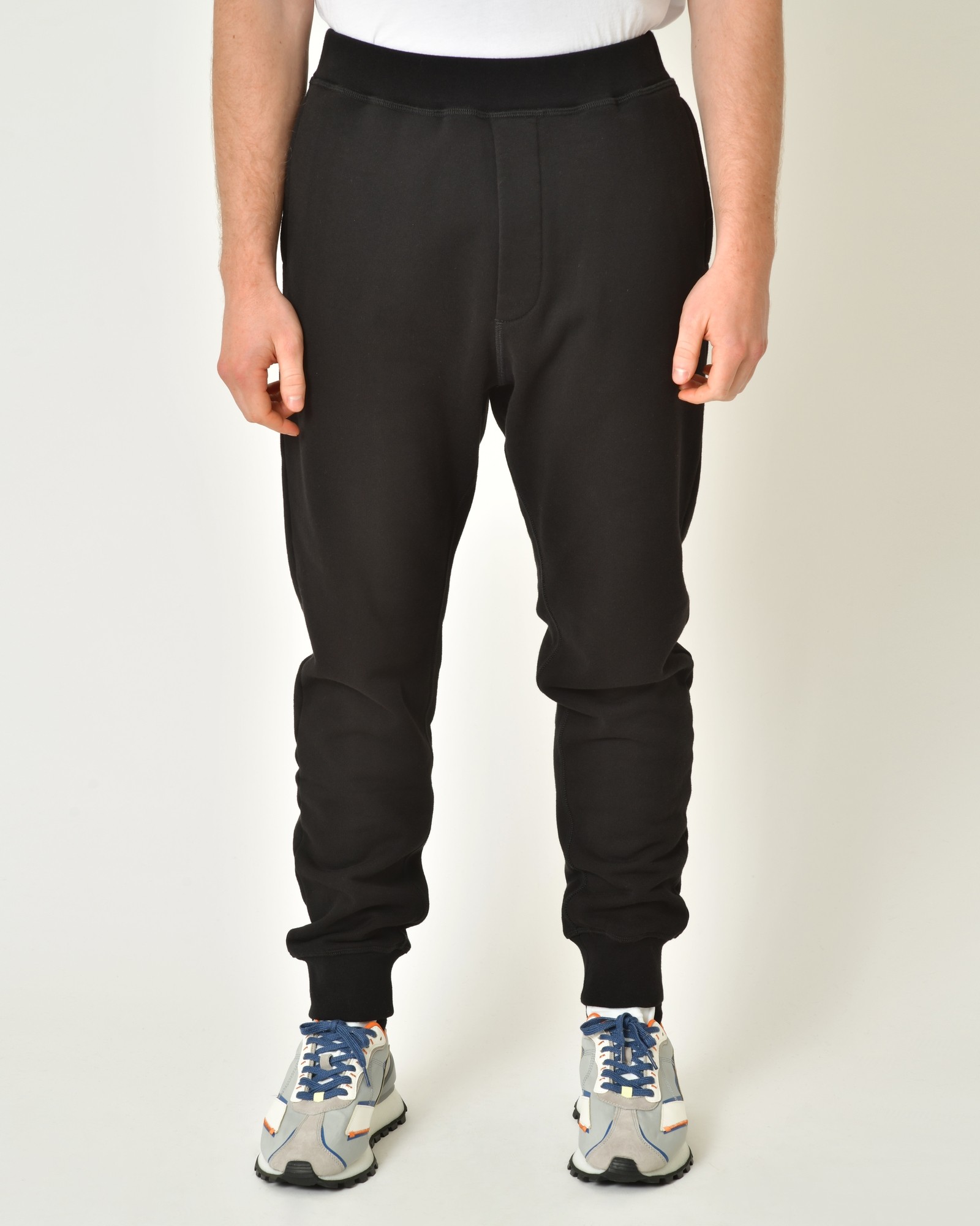 Pantalon jogging en coton noir Dsquared2 - Pantalons Homme | La Piscine ...