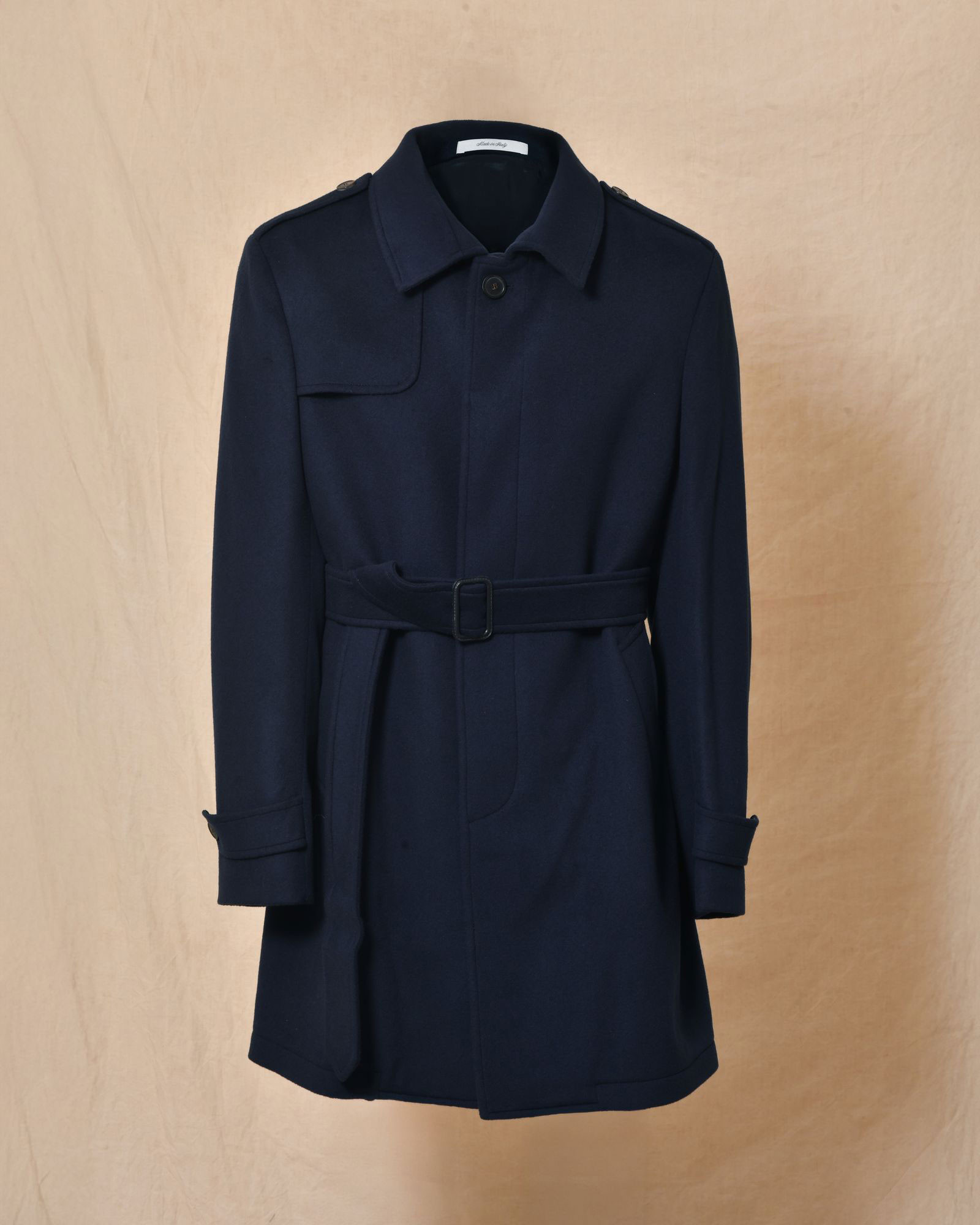 Manteau cintré en laine bleu Ly Adams