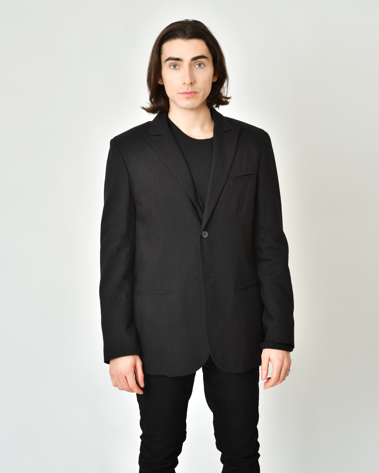Blazer en lin et en laine noire Malloni