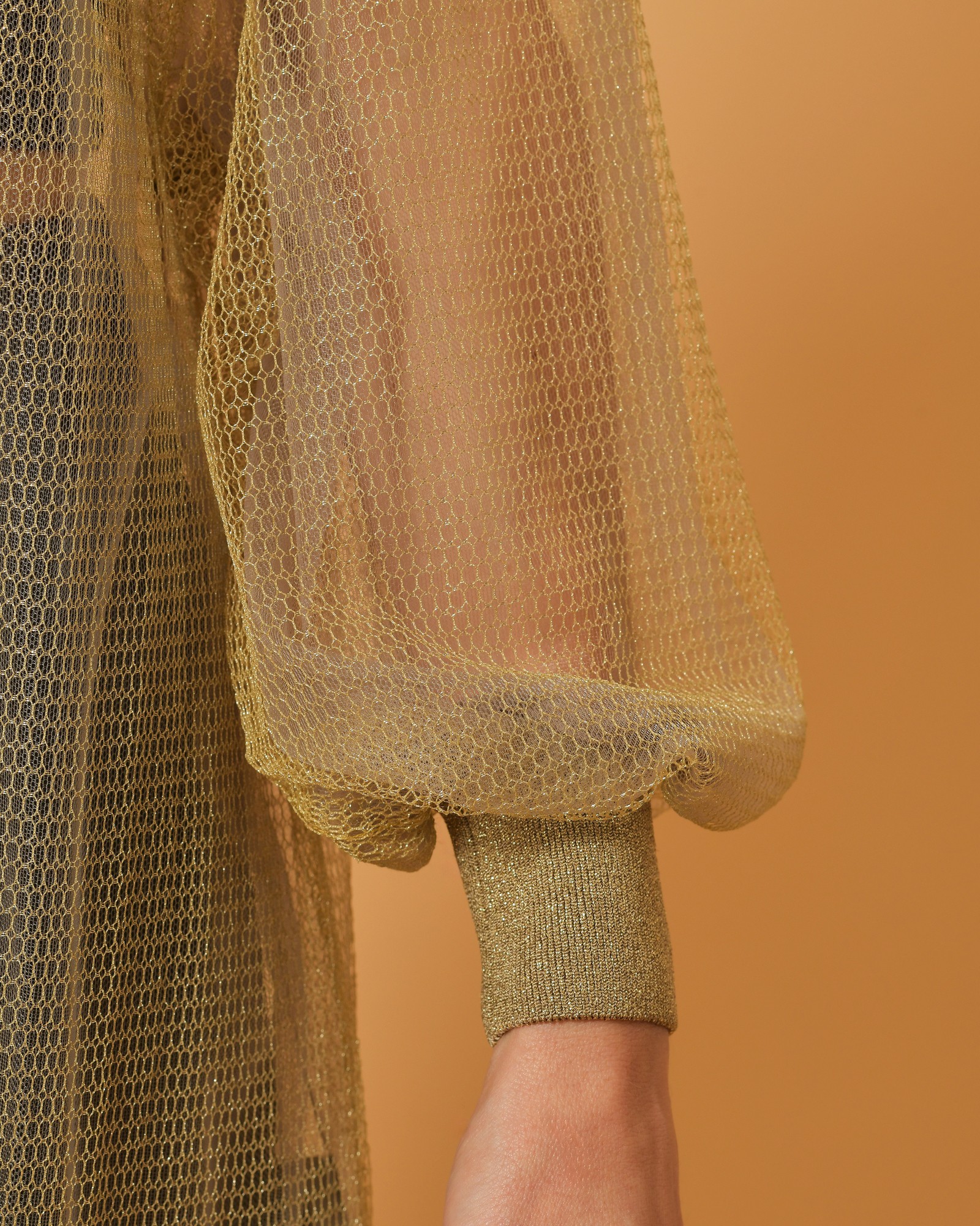Veste en maille de résille dorée Fabiana Filippi
